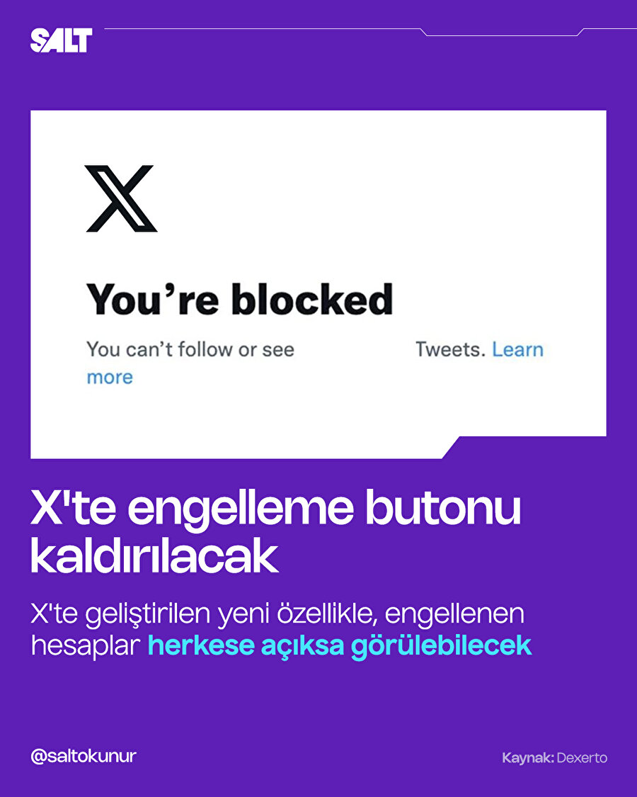 X, engelleme butonunu kaldıracak